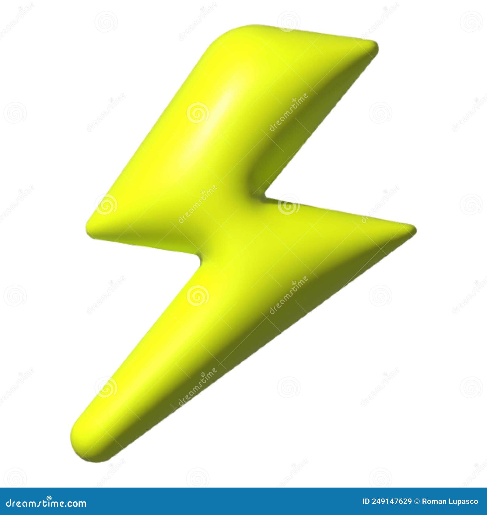 Yellow Bolt Icon 3d Cartoon Vector. Flash Power Stock Vector ...