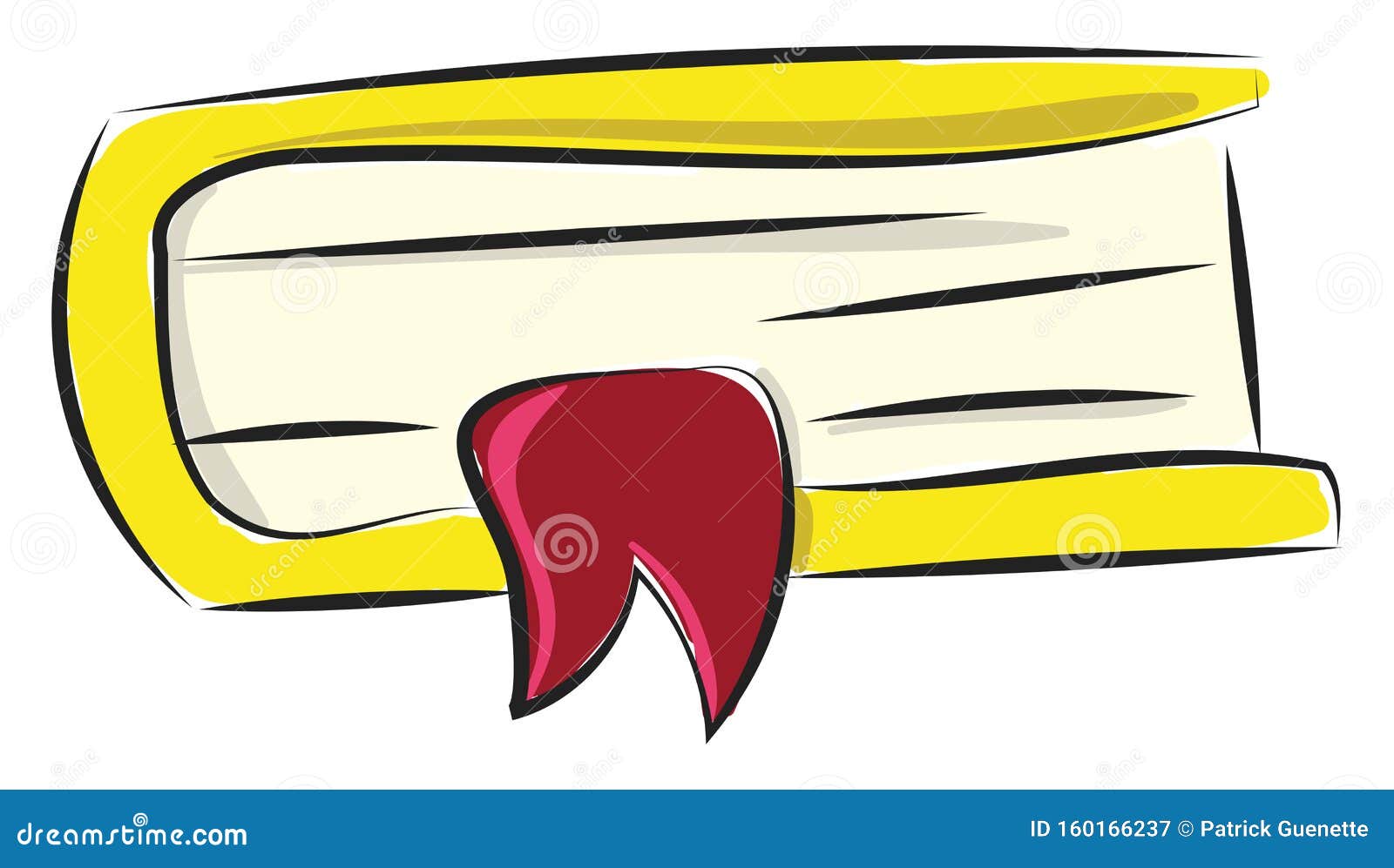 A Color Illustration of a Yellow Book with a Bookmark, Vector or Color ...