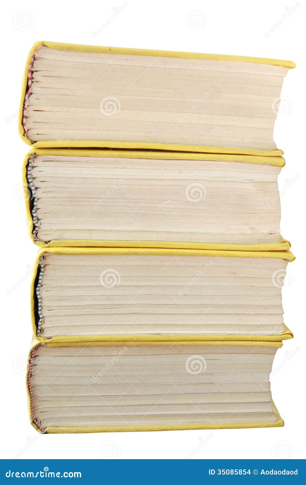 Yellow Books Stack Isolated Stock Photo - Image of hardcover, closed ...