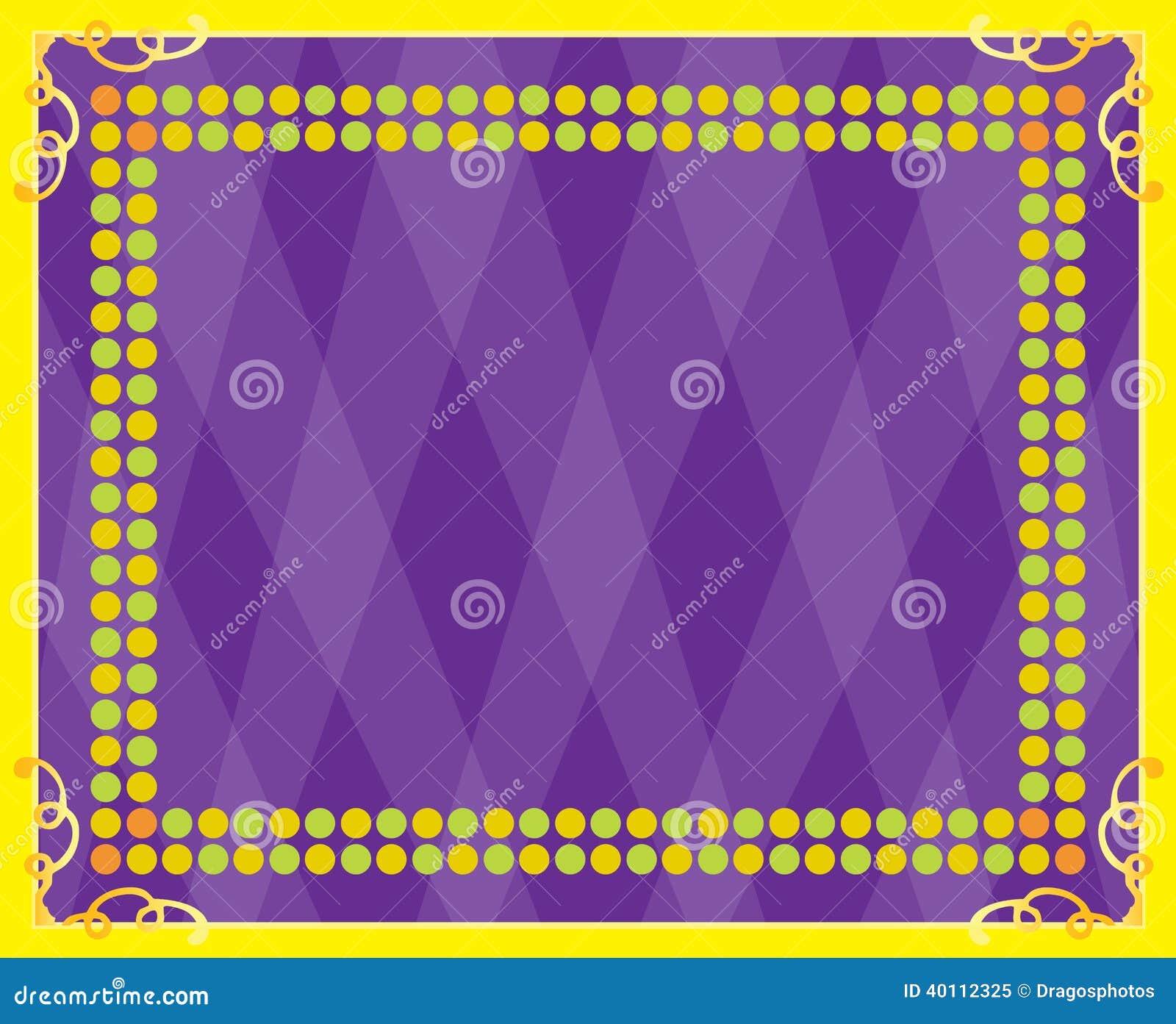 Yellow Border Frame with Purple Background Stock Illustration ...