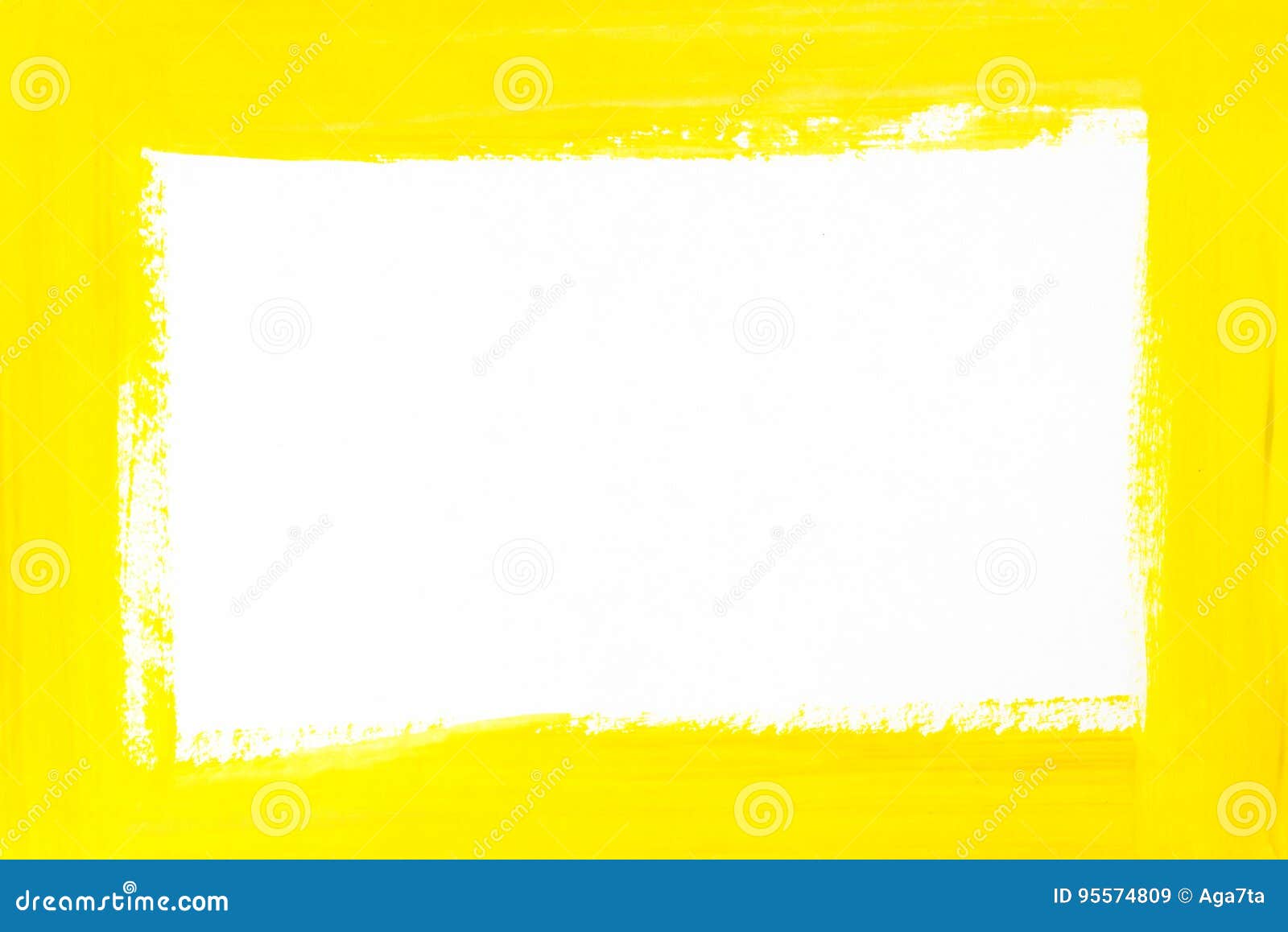 Yellow Border Painted on White Paper Stock Illustration - Illustration ...