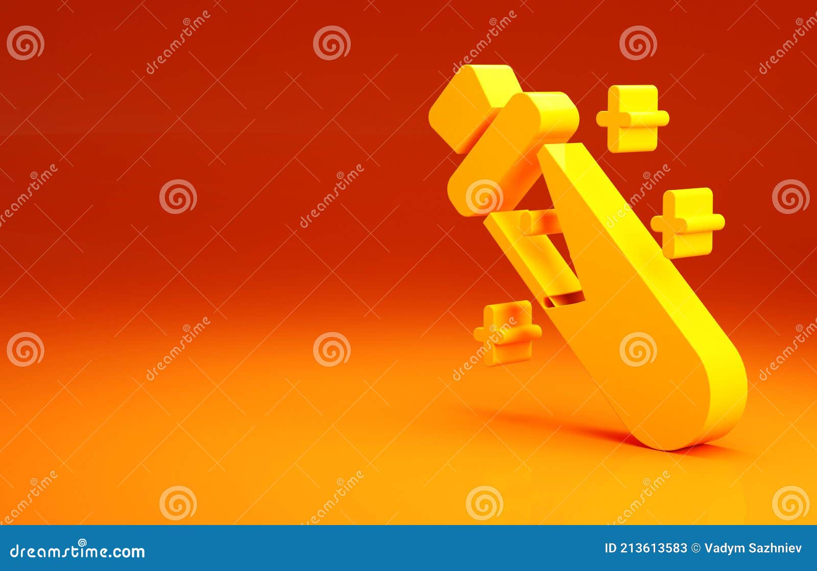 Yellow Bottle with Potion Icon Isolated on Orange Background. Flask ...