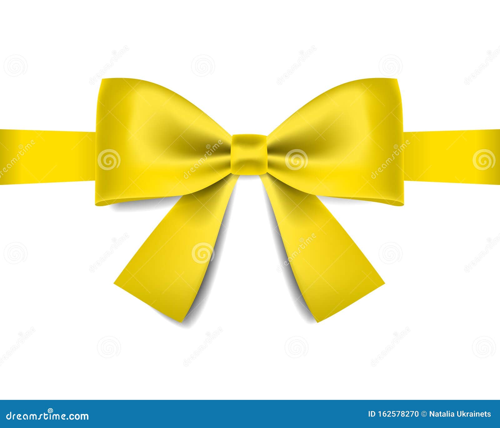 Yellow bow with ribbons stock vector. Illustration of yellow - 162578270