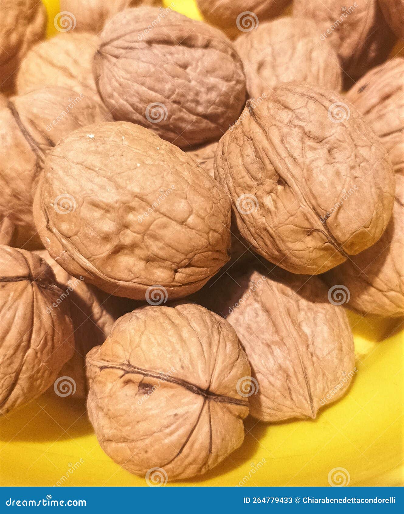 A Yellow Bowl Full of Walnuts Stock Image - Image of food, bowl: 264779433