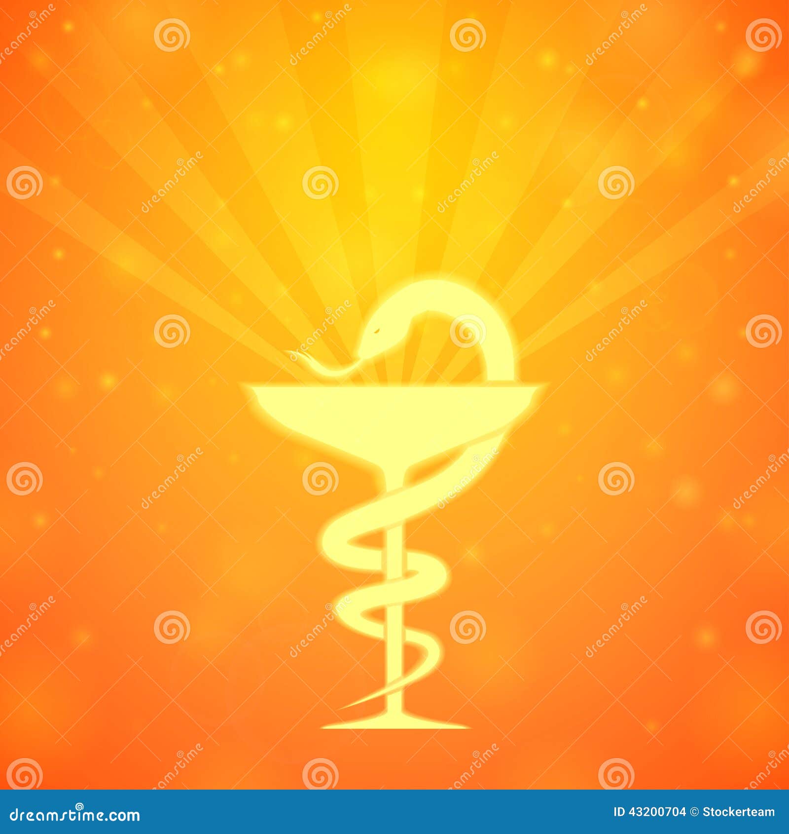 Yellow bowl of Hygeia stock vector. Illustration of research - 43200704