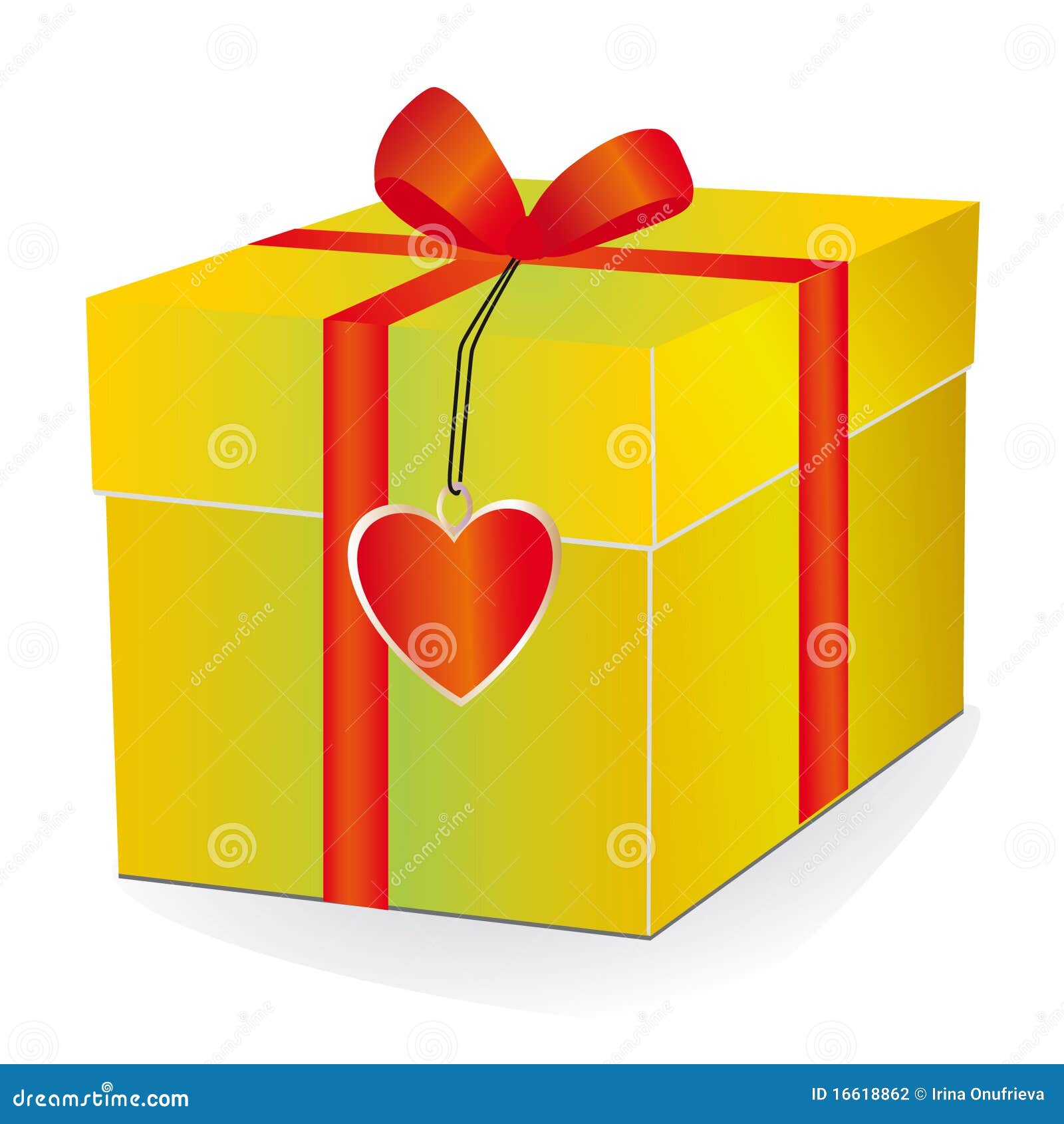 Yellow box stock vector. Illustration of knot, package - 16618862