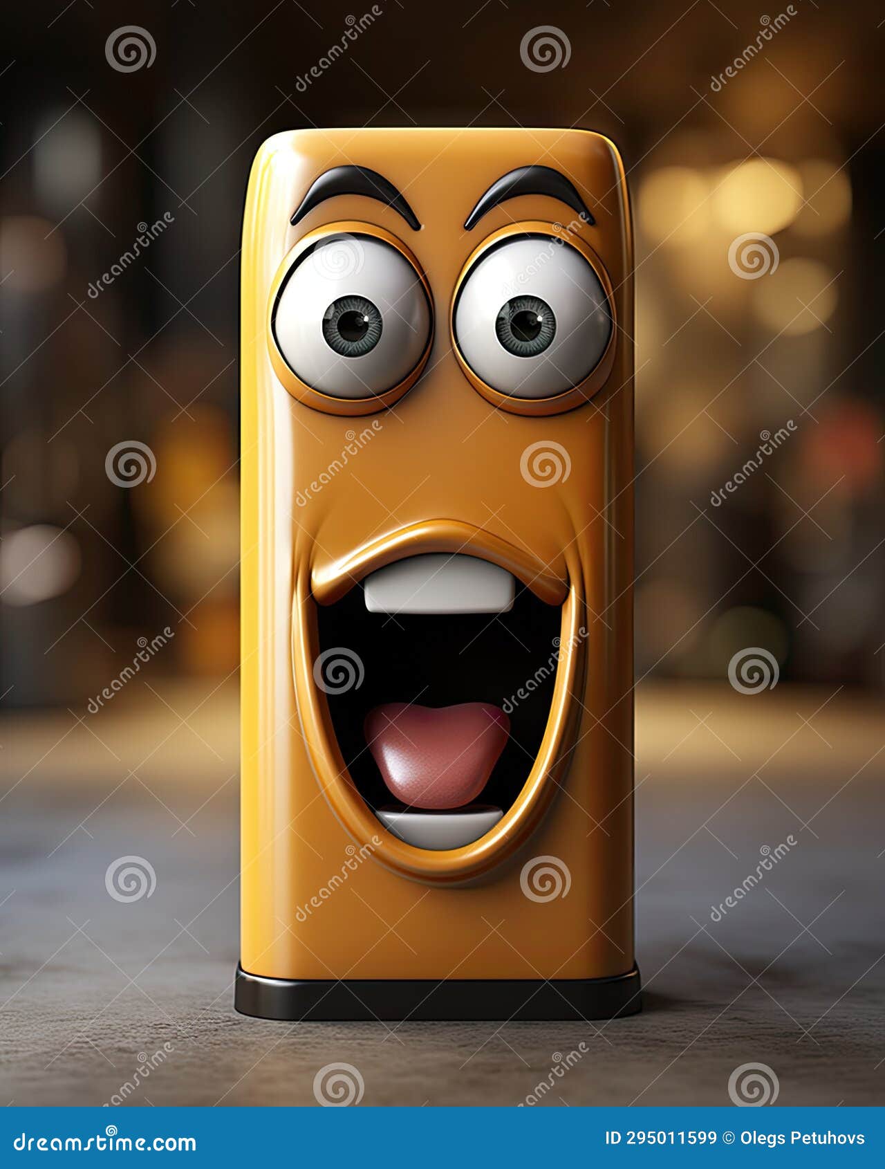 A Yellow Box with Eyes and a Surprised Look on Its Face. Generative Ai ...