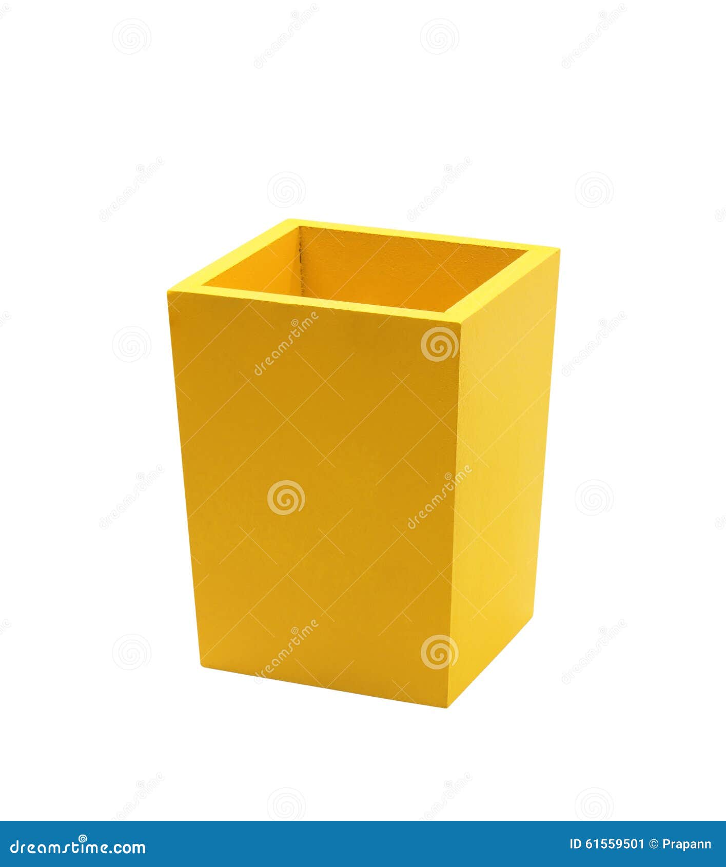 Yellow Box Isolated on White Stock Image - Image of paint, hole: 61559501