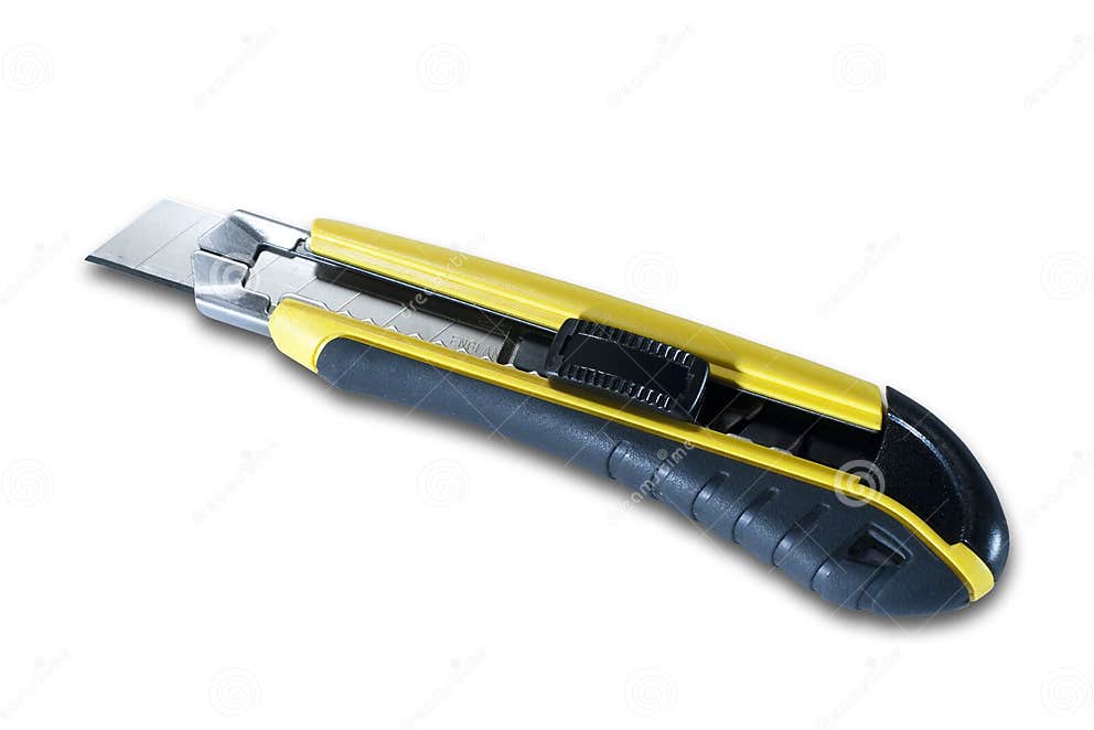 Yellow boxcutter, isolated stock photo. Image of blade - 13236178