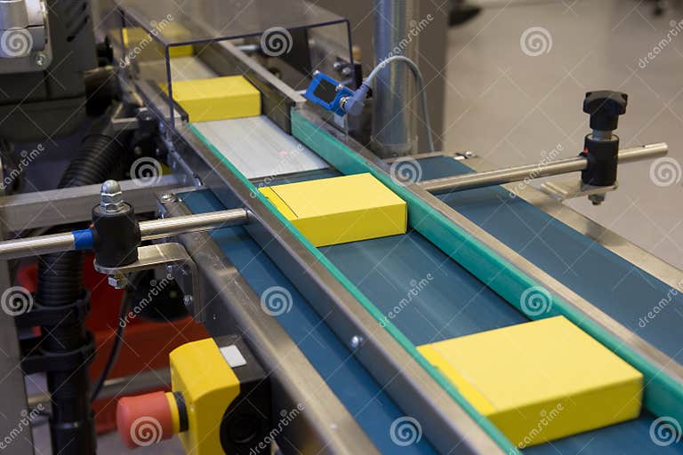 Yellow boxes production stock image. Image of manufacturing - 28912957