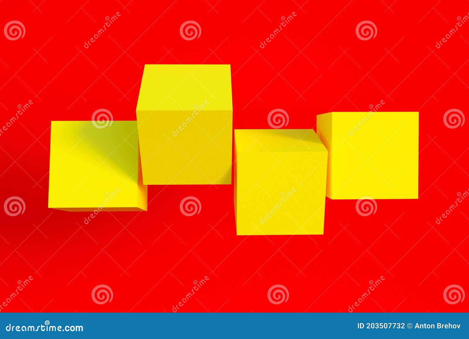 Yellow Boxes Podium On A White Background, Studio. For Product Display ...