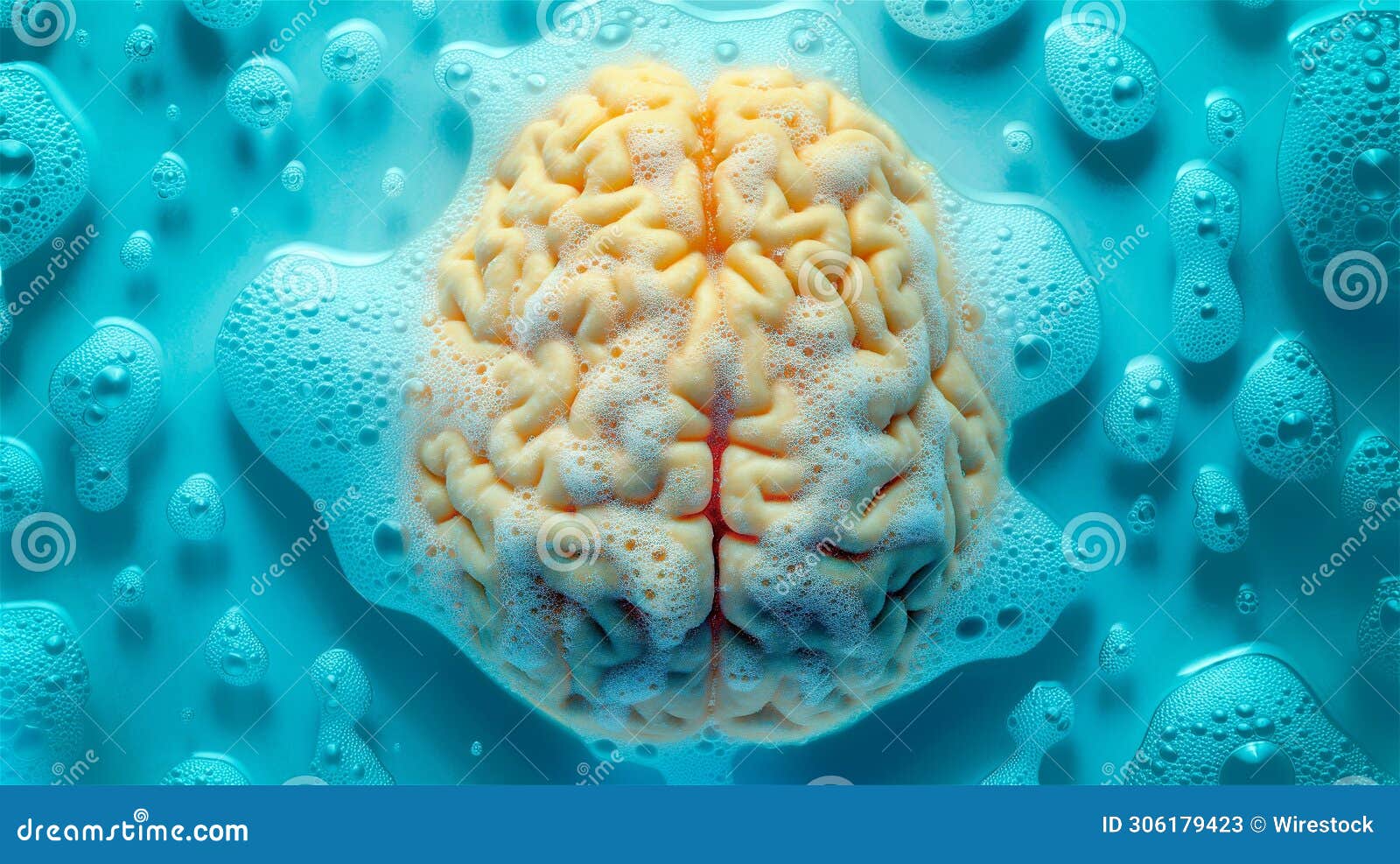 AI Generated Illustration of a Yellow Sponge in the Shape of a Brain ...