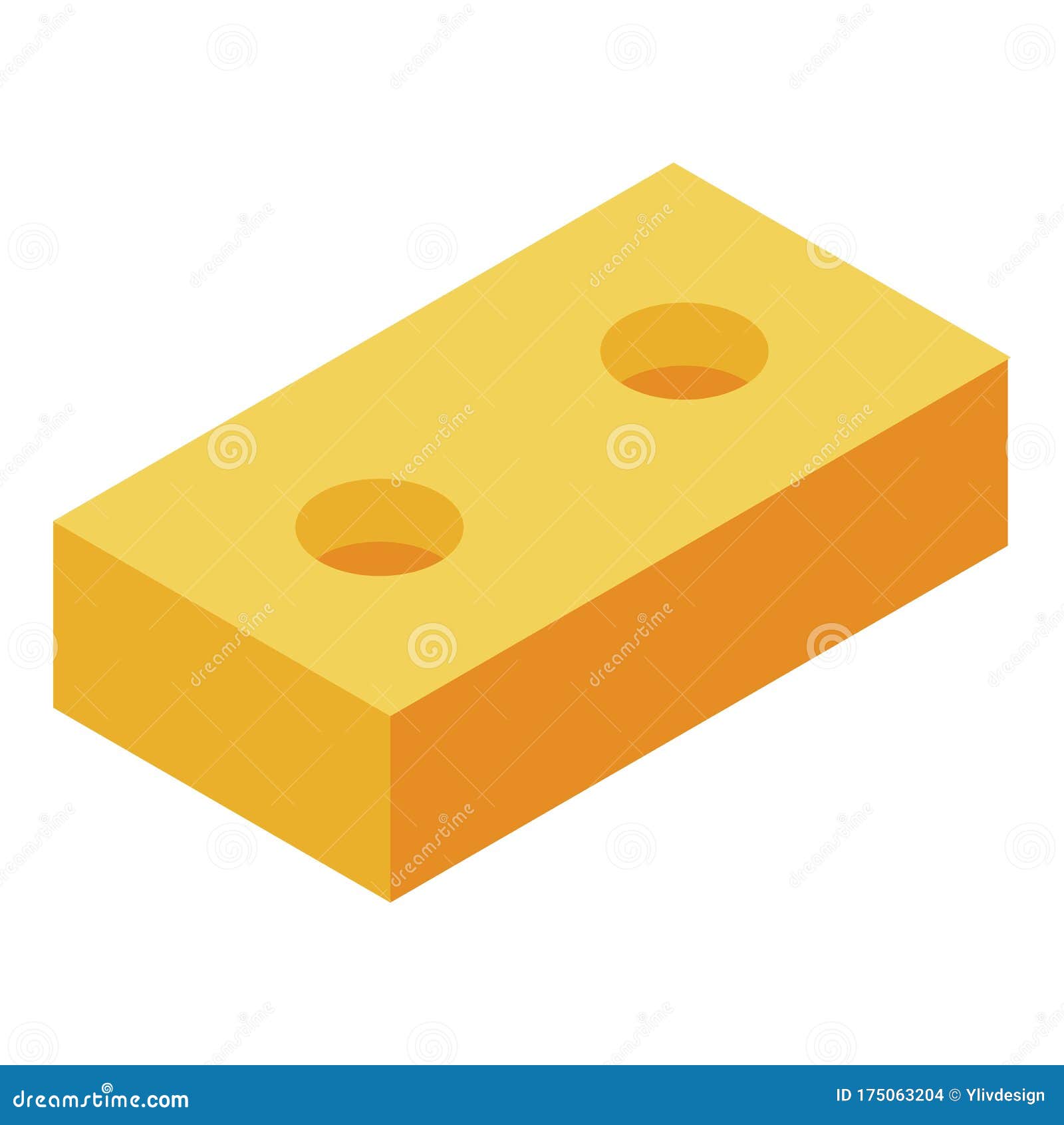 Yellow Brick Icon, Isometric Style Stock Vector - Illustration of light ...