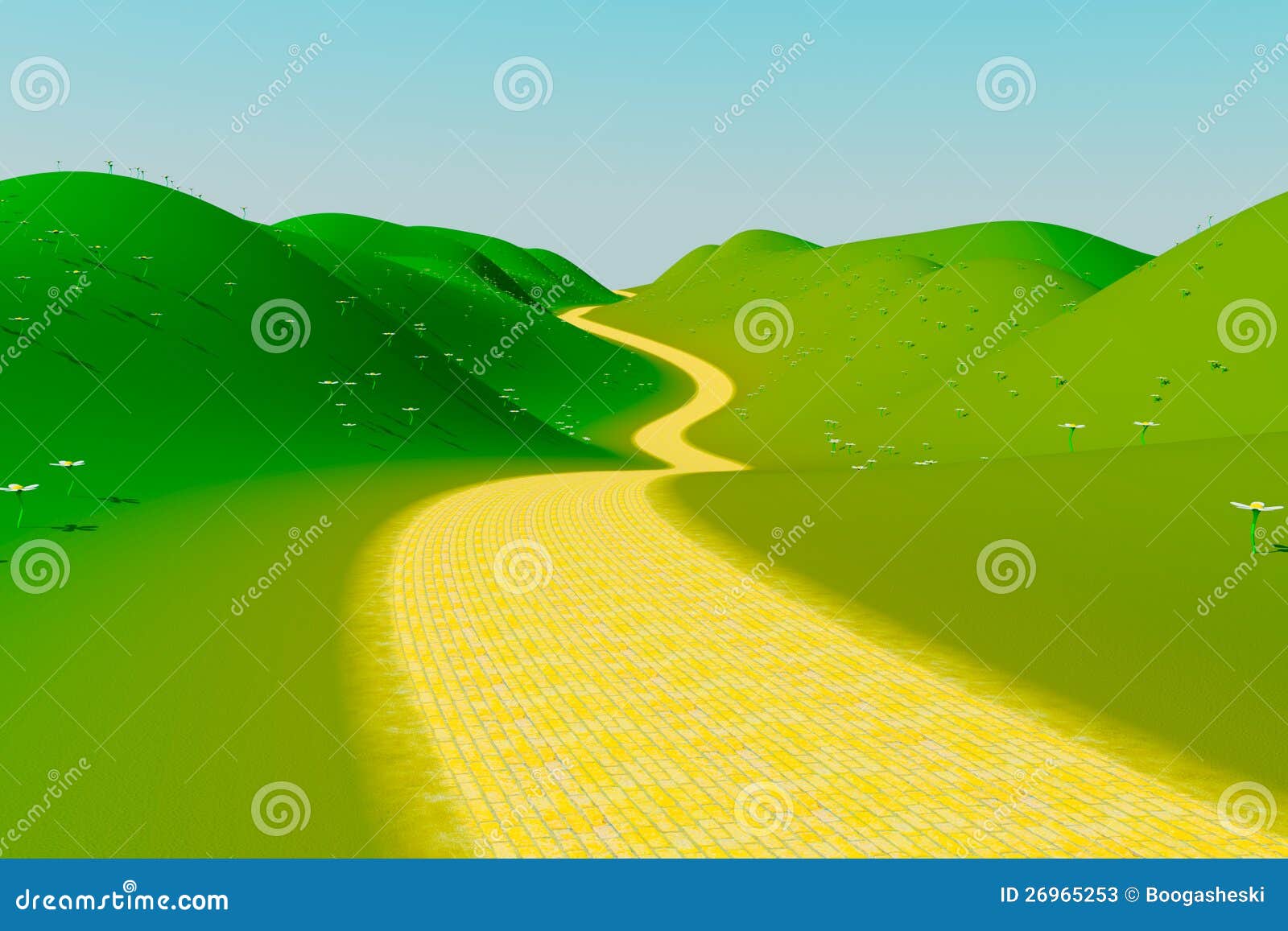 Winding Brick Road Clip Art