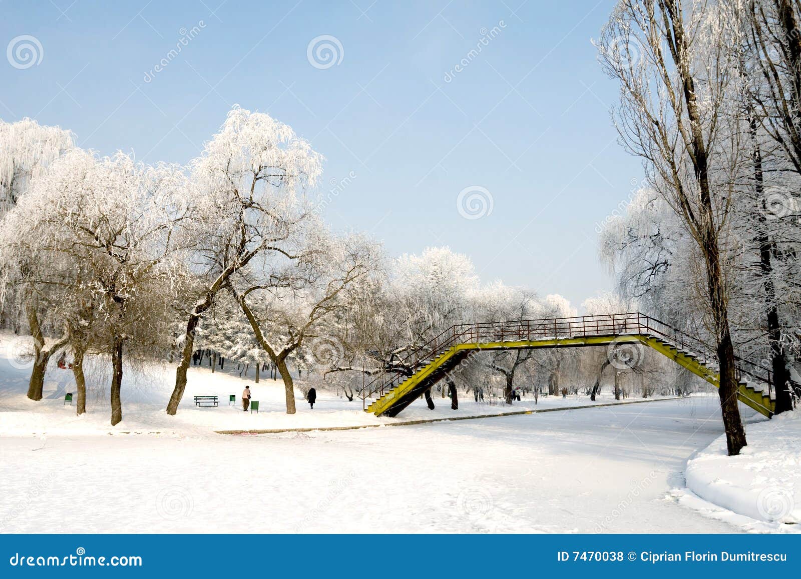 Yellow bridge stock photo. Image of sunlight, yellow, park - 7470038