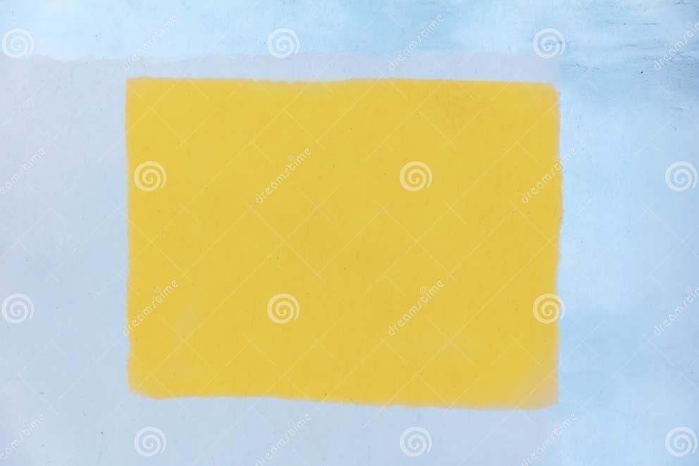 Yellow Rectangular Paint Patch on the Wall Stock Image - Image of ...