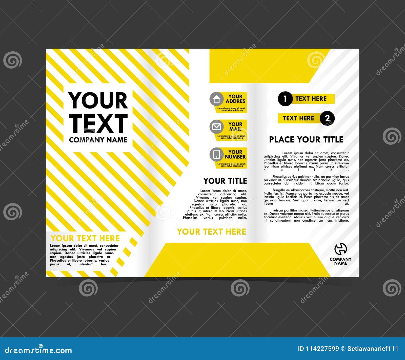 Yellow Brochure Concept Templates Stock Vector - Illustration of ...