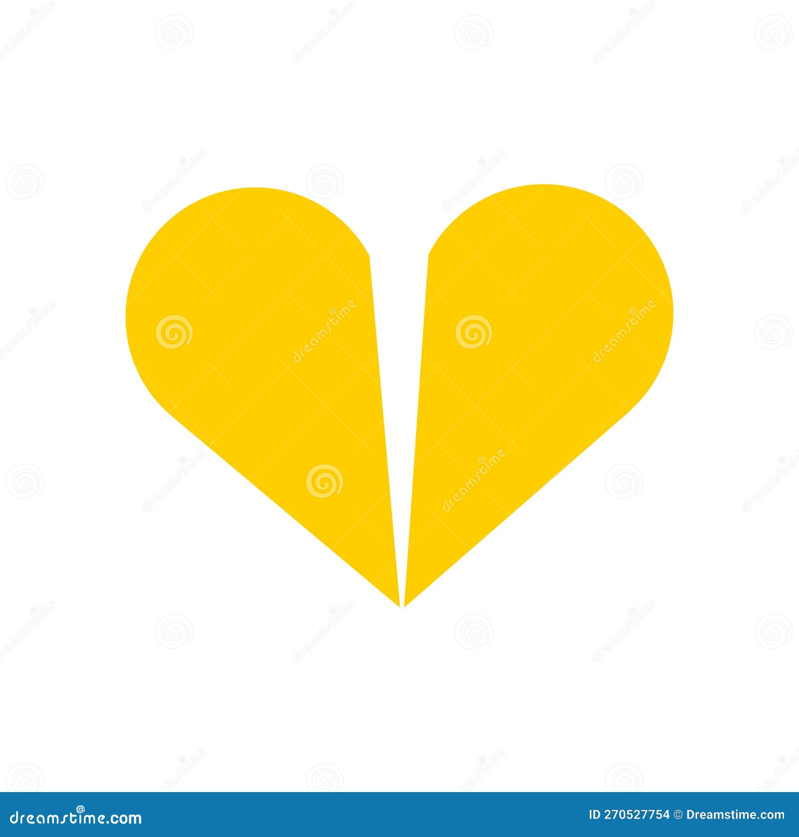 A Yellow Broken Heart Vector Icon Stock Vector - Illustration of ...