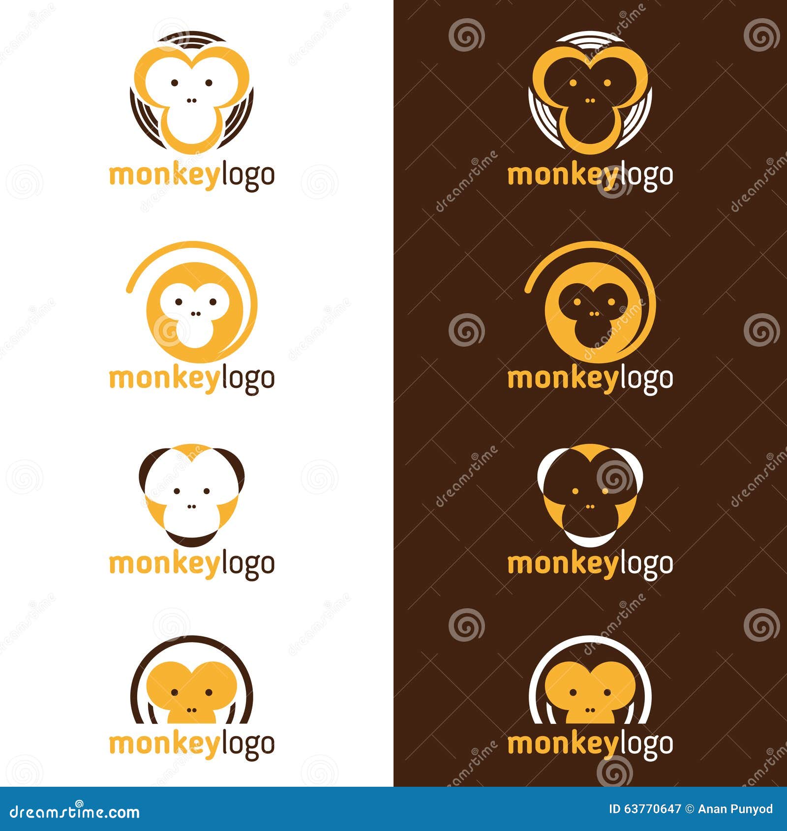 Head Monkey Mascot Logo Template Vector. Creative Monkey Logo Vector ...