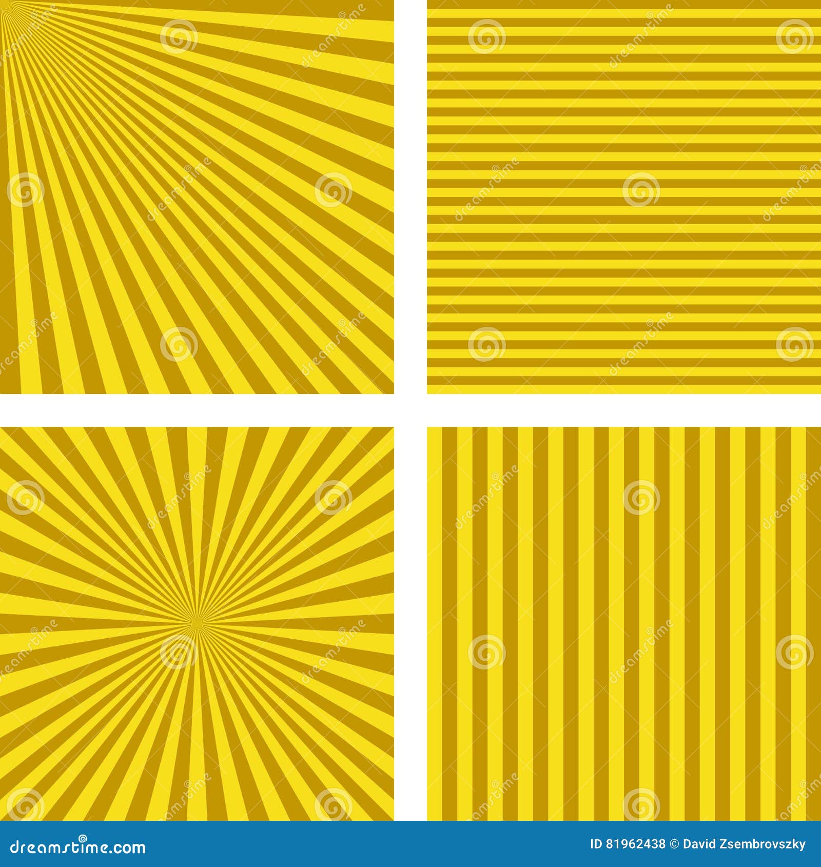 Yellow Brown Simple Striped Wallpaper Set Stock Vector - Illustration ...