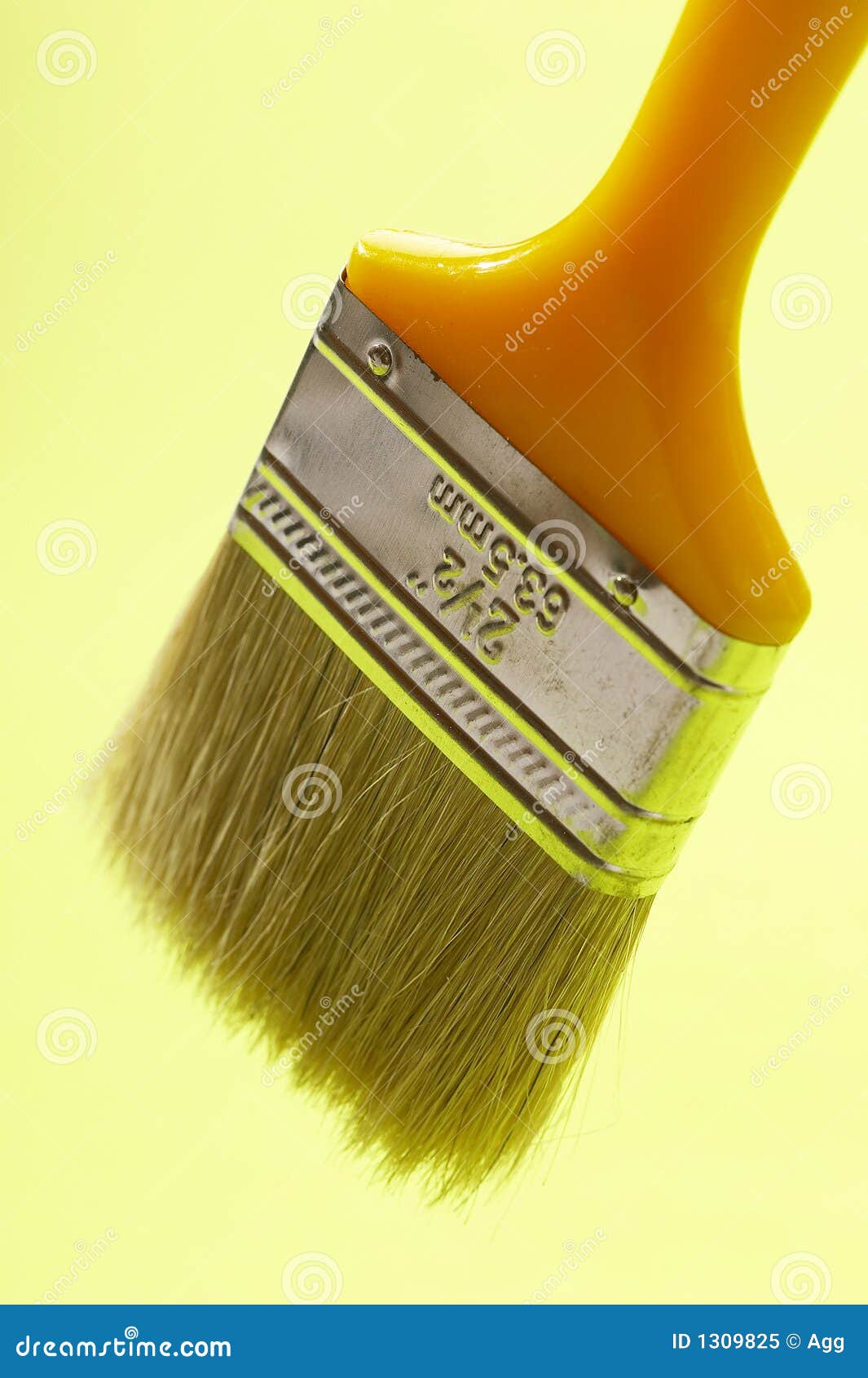 Yellow brush stock image. Image of brush, renovation, green - 1309825