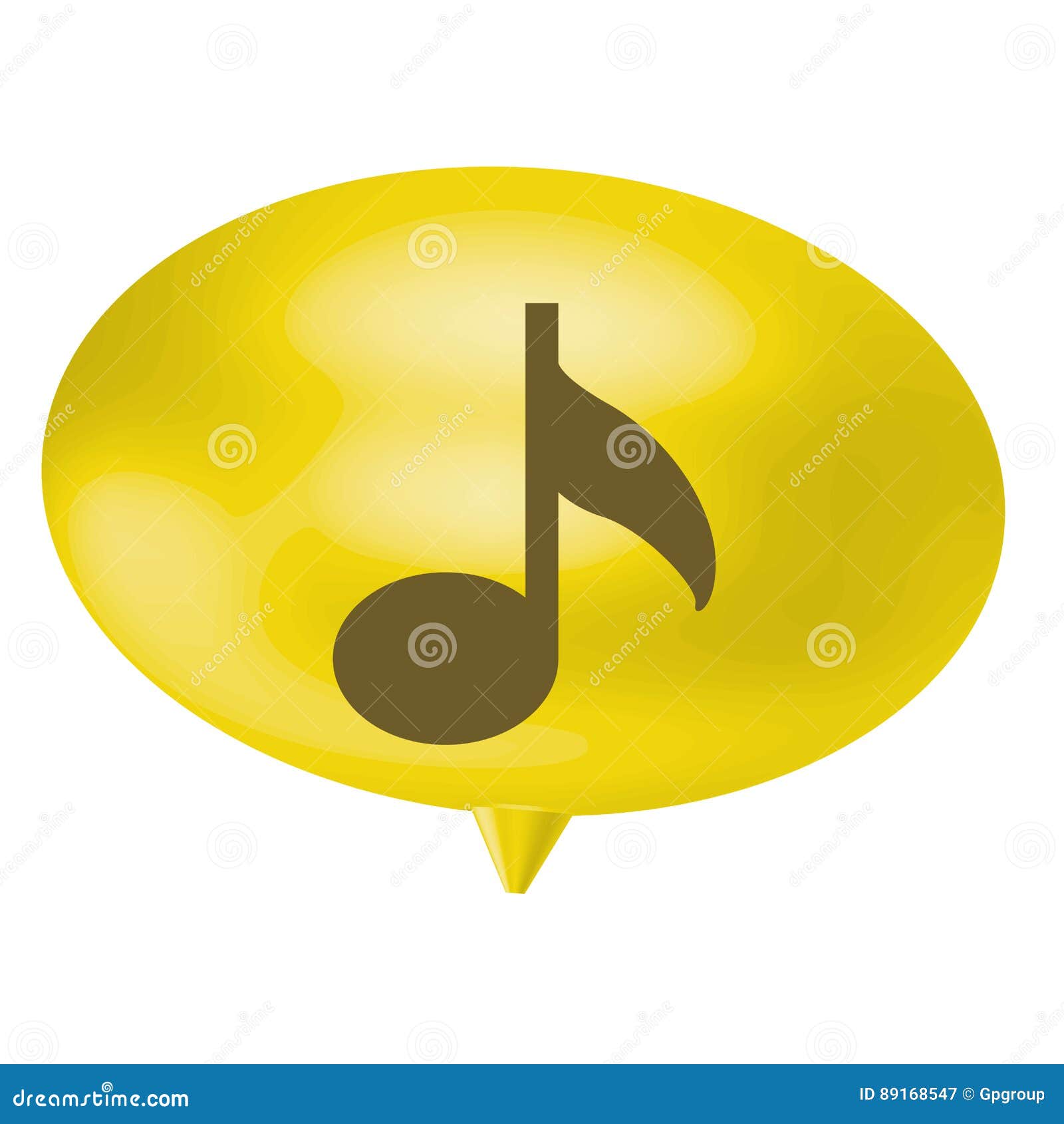 Yellow Bubble with Musical Note Sign Stock Illustration - Illustration ...