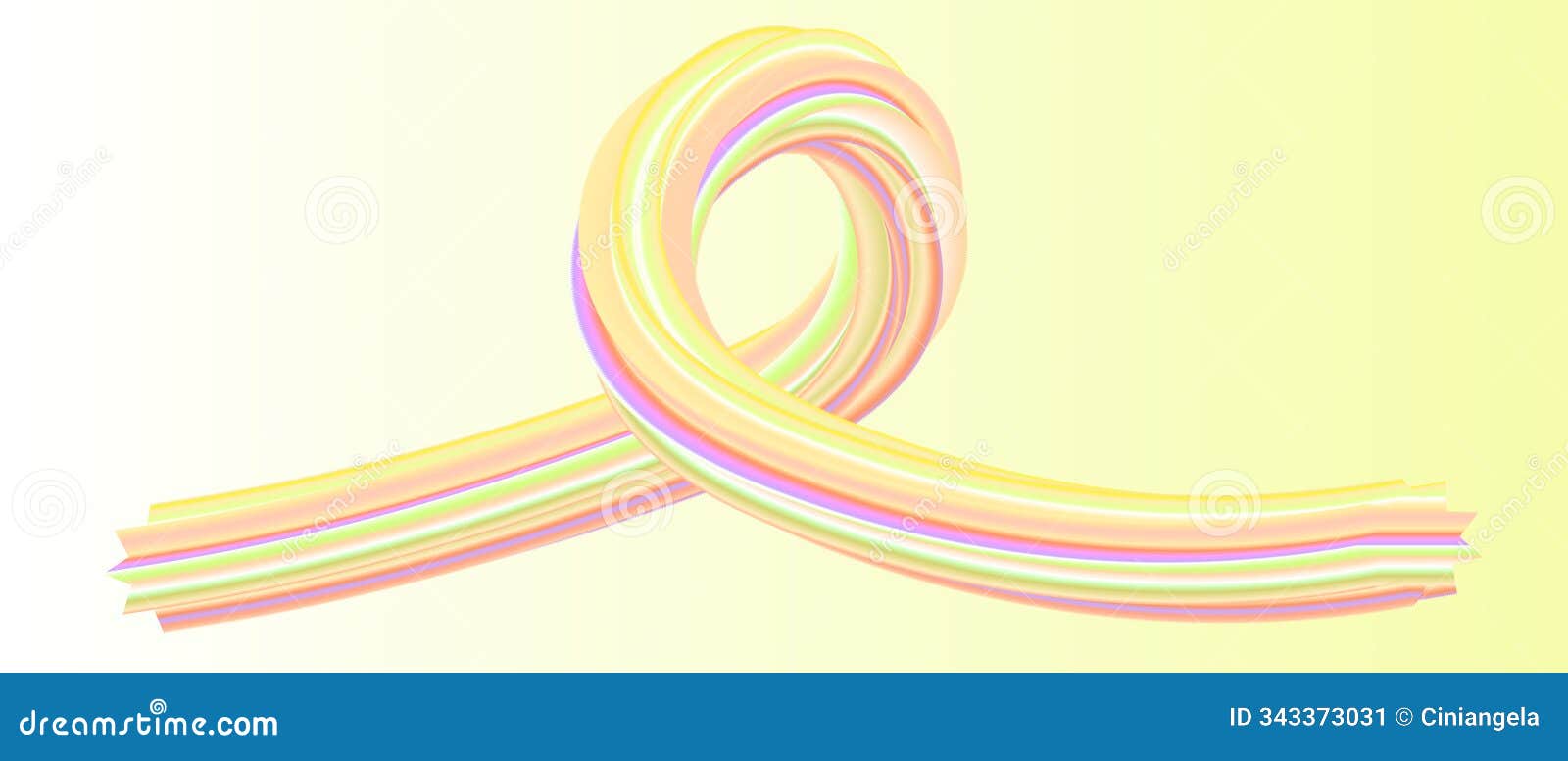 Yellow Bubblegum or Cream Candy Abstract Wave 3D Isolated Splash ...