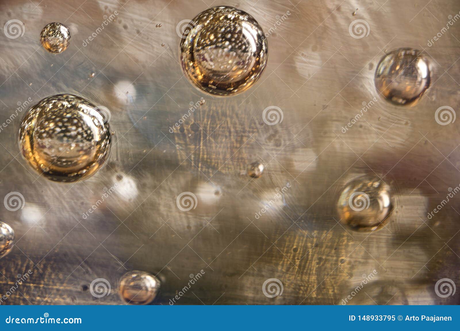 Yellow Bubbles are Going in Outer Space. Stock Image - Image of ...