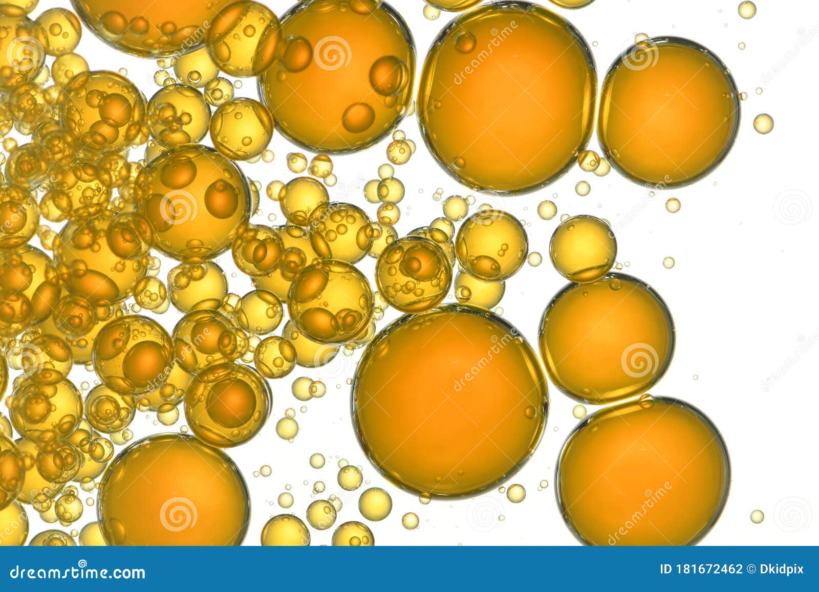 Yellow Bubbles Large and Small Stock Photo - Image of isolated ...