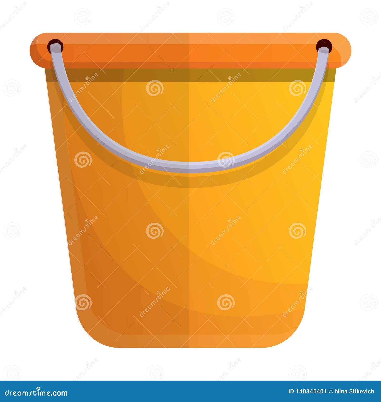 Yellow Bucket Icon, Cartoon Style Stock Vector - Illustration of orange ...