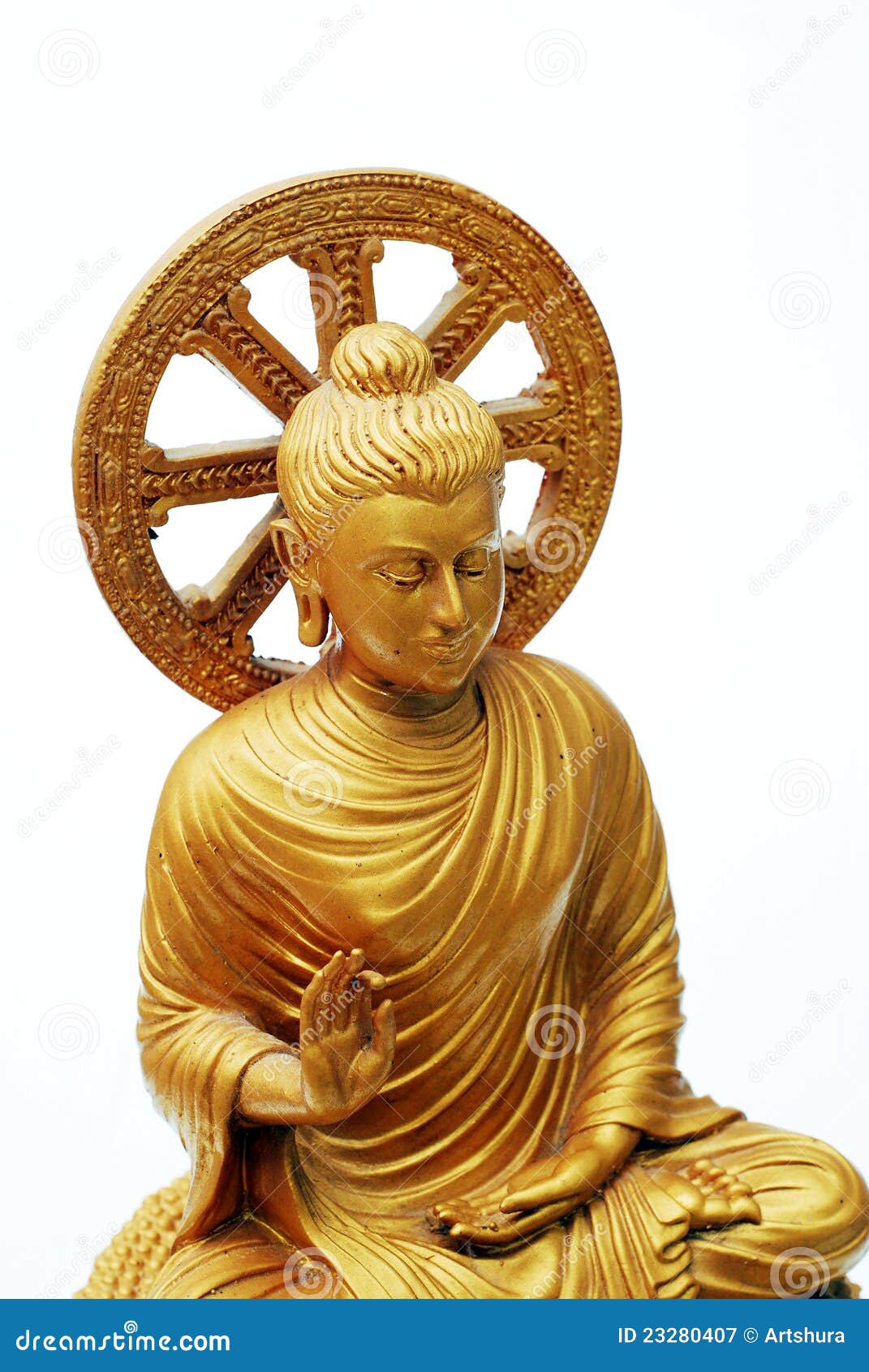 Yellow Buddha Image on White Background Stock Image - Image of idol ...