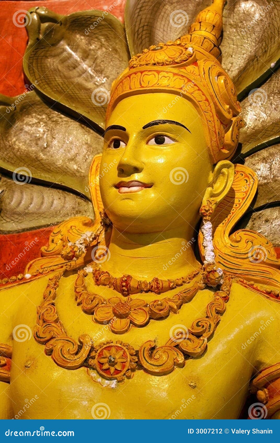 Yellow Buddha and snakes stock photo. Image of pray, pagoda - 3007212