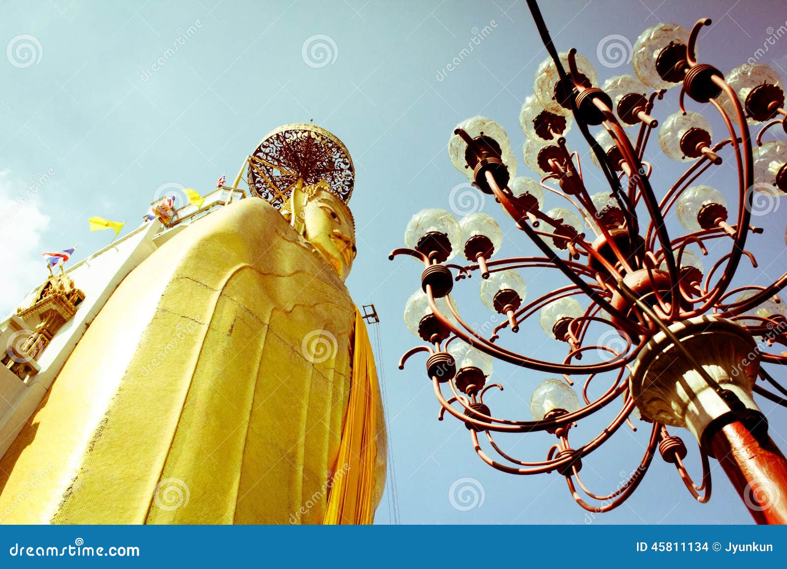 Yellow Buddha Thai Tall Sky Stock Photo - Image of asian, figure: 45811134