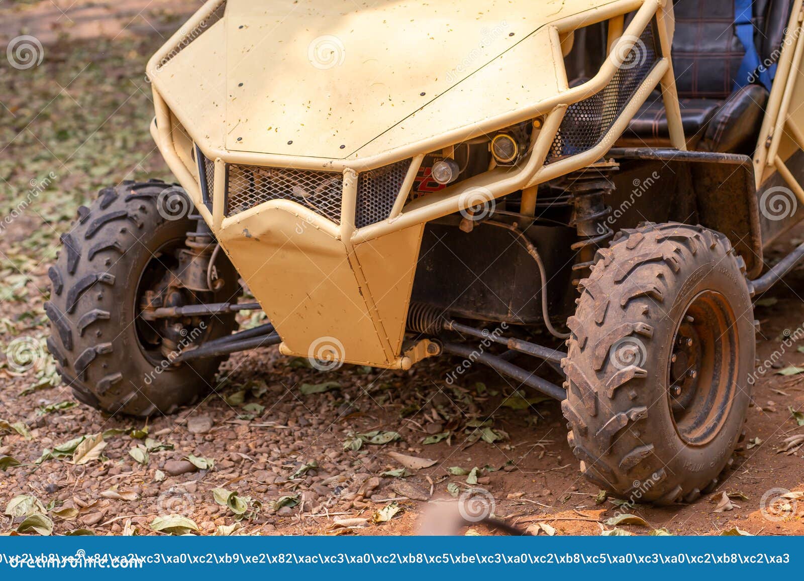 A yellow buggy is parked stock photo. Image of sport - 241241266