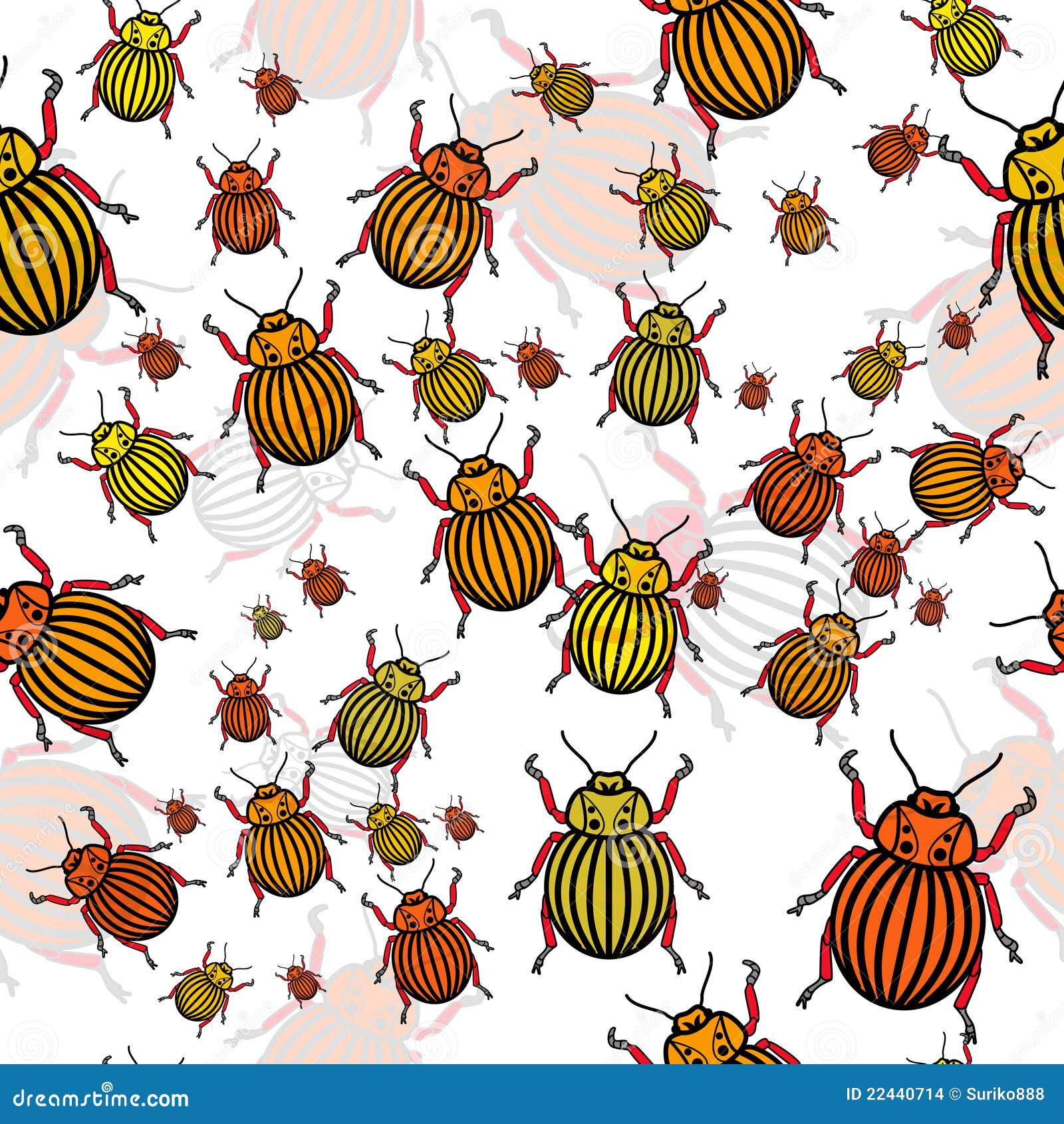 Yellow bugs stock vector. Illustration of tiling, textile - 22440714