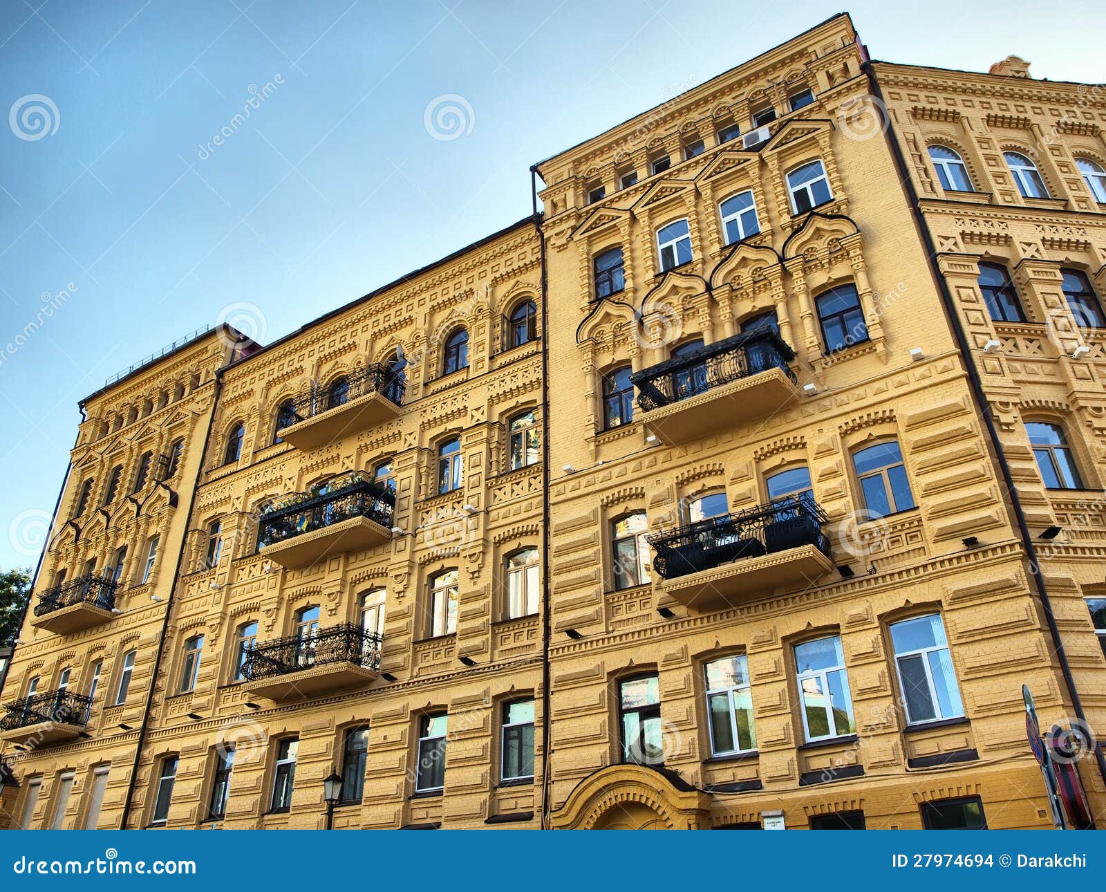 A yellow building stock photo. Image of architecture - 27974694