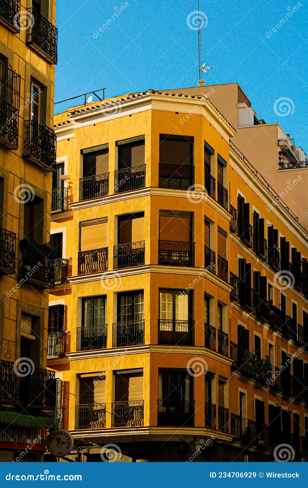 Yellow Building Architecture on a Sunny Day Editorial Stock Image ...