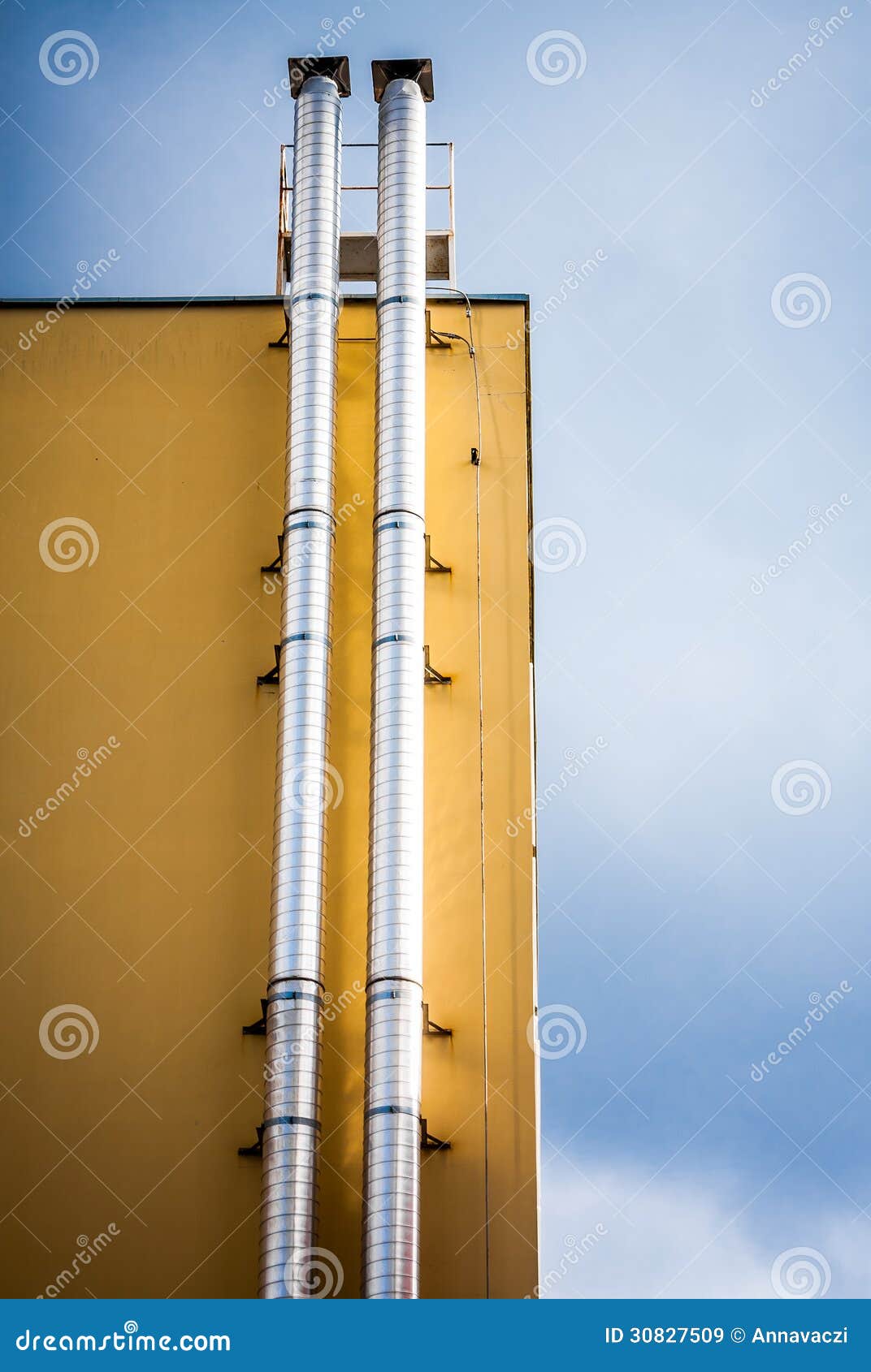 Yellow Building with Chimney Stock Image - Image of chimney, estate ...
