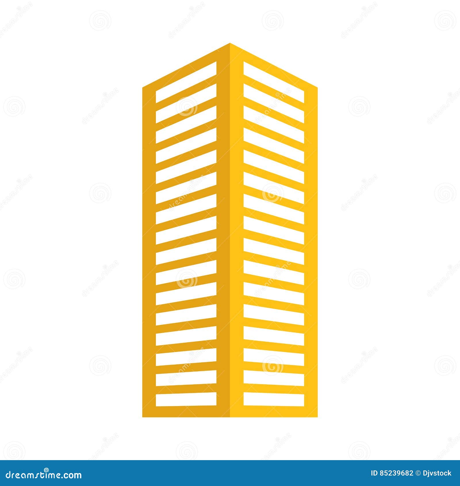 Yellow Building Line Sticker Image Stock Illustration - Illustration of ...