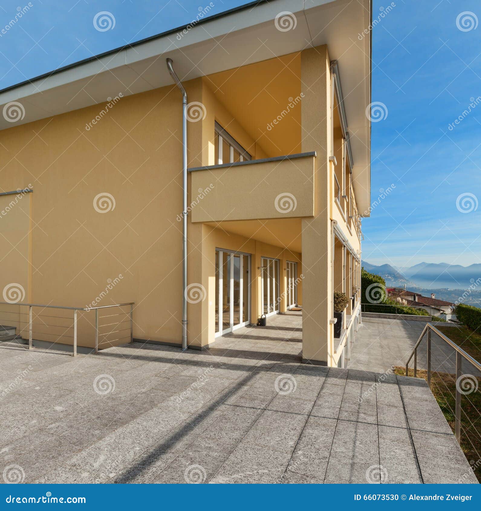 Yellow building, outdoor stock photo. Image of residential - 66073530