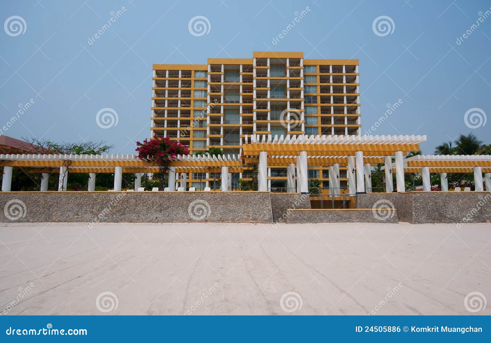 Yellow Building in Seaside Location Stock Photo - Image of sunset, gold ...