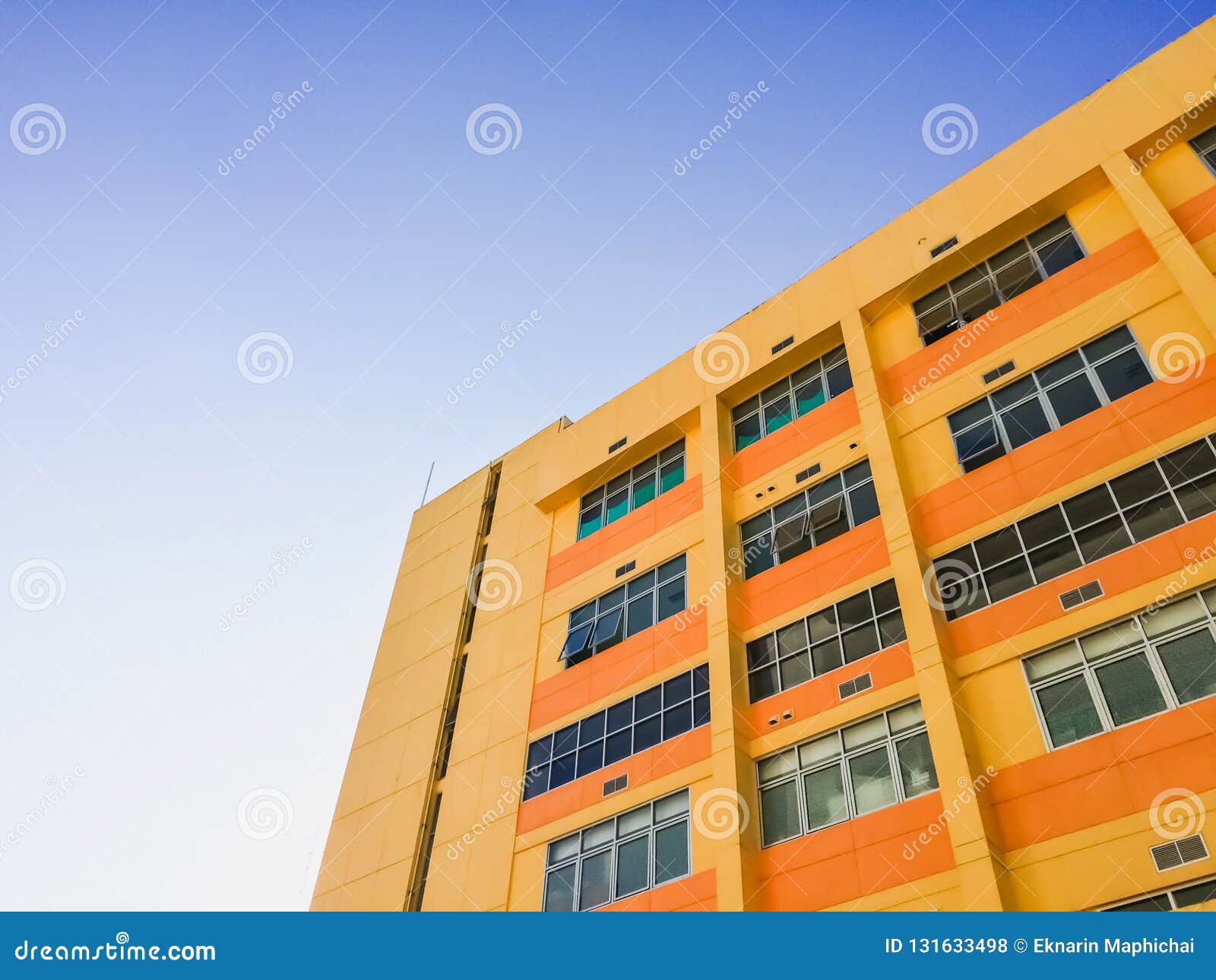 Yellow building side stock photo. Image of backgrounds - 131633498