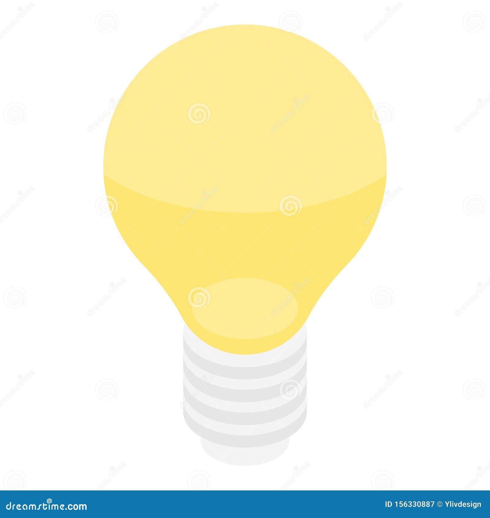Yellow Bulb Icon, Isometric Style Stock Vector - Illustration of ...