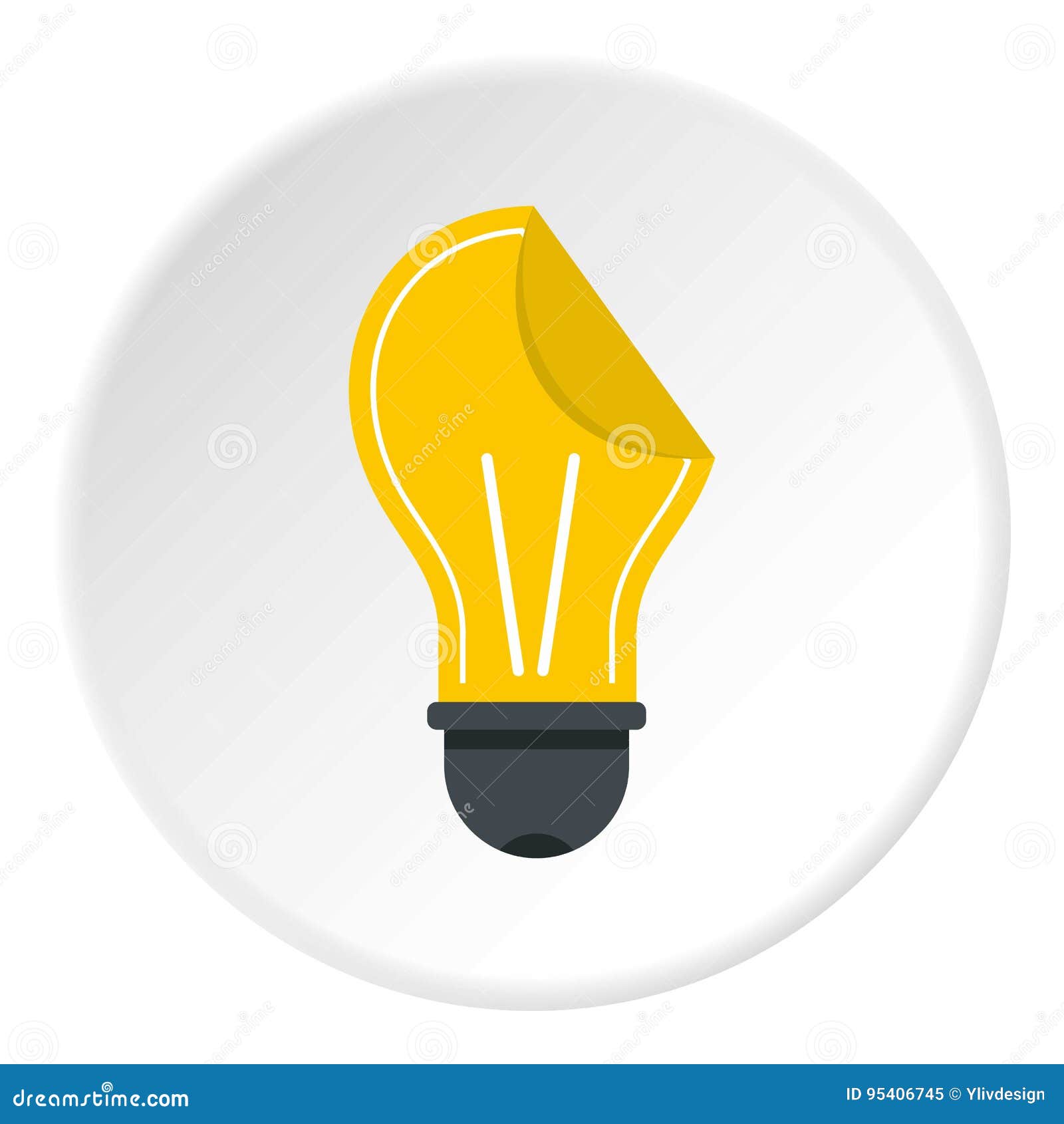 Yellow Bulb Sticker Icon Circle Stock Vector - Illustration of ...