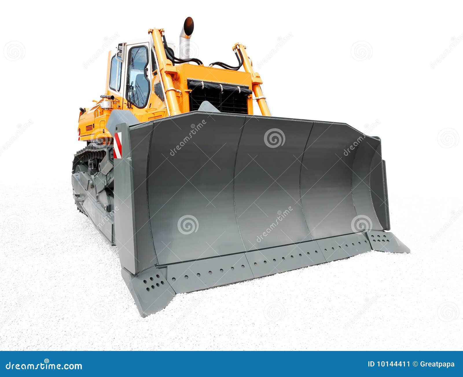 Yellow bulldozer stock image. Image of bucket, grey, track - 10144411
