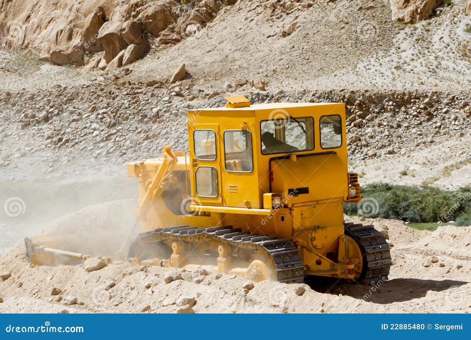 Yellow bulldozer stock photo. Image of machinery, heavy - 22885480