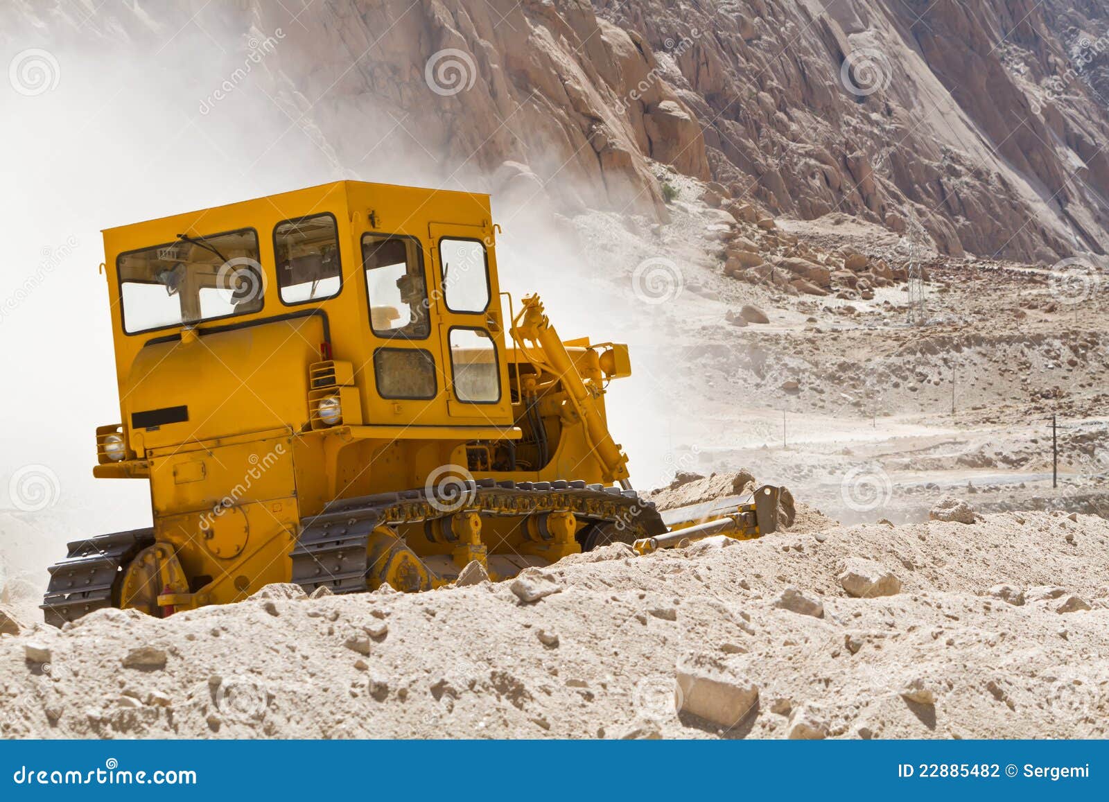 Yellow bulldozer stock photo. Image of industry, excavate - 22885482