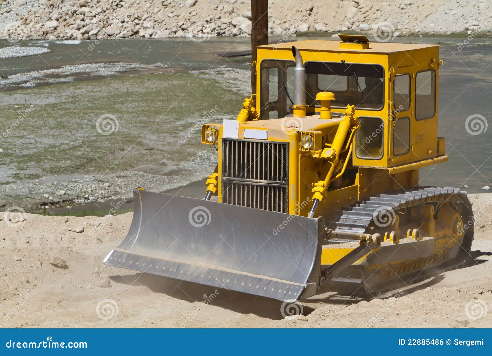 Yellow bulldozer stock photo. Image of activity, iron - 22885486