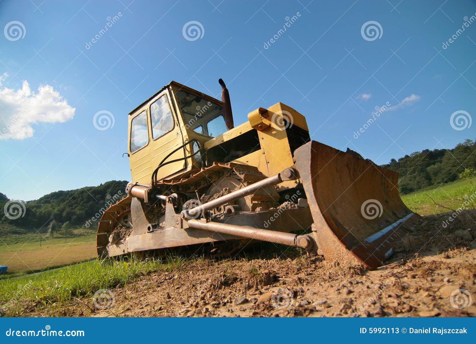 Yellow bulldozer stock image. Image of power, machine - 5992113