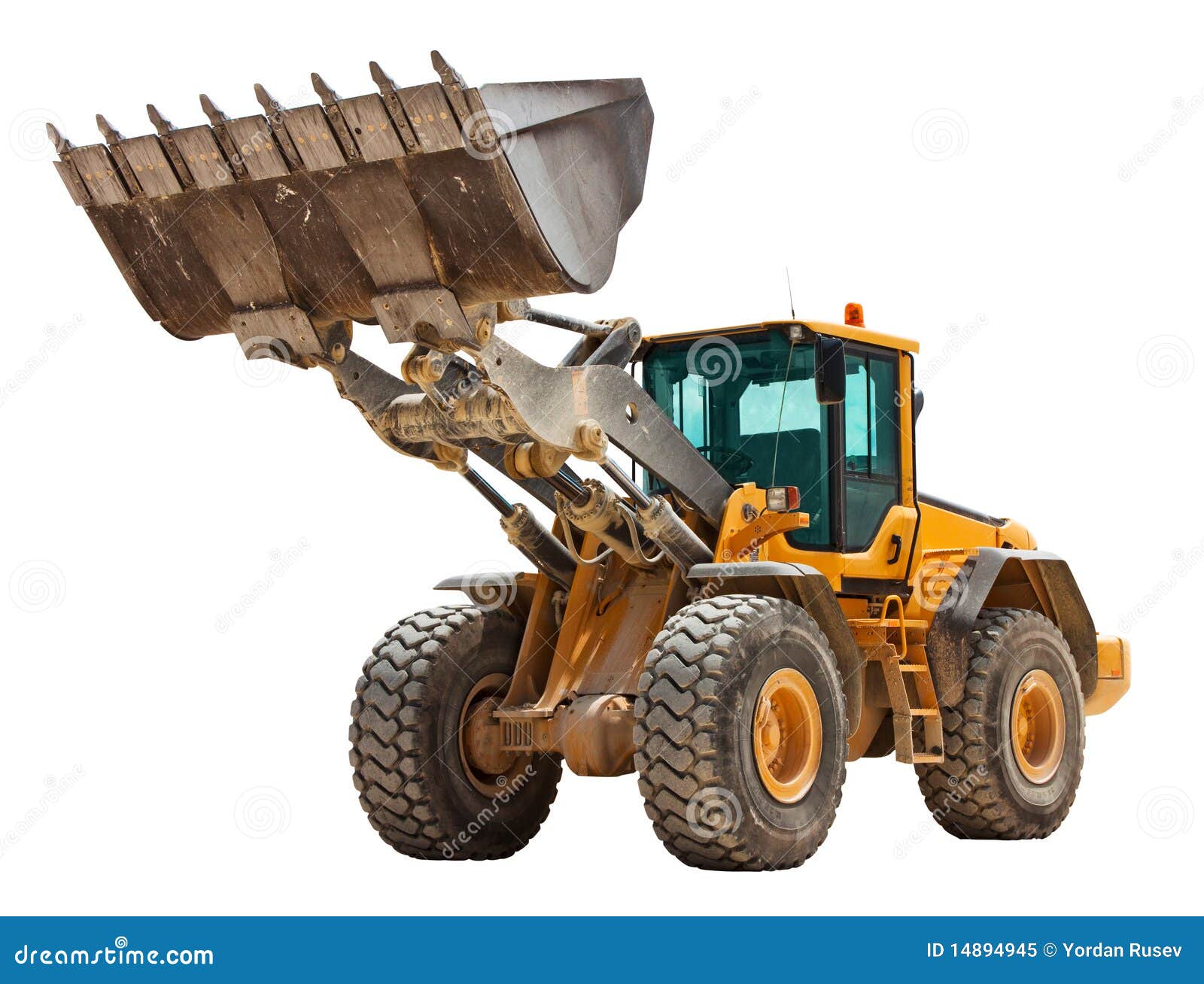 Yellow bulldozer isolated stock image. Image of digs - 14894945